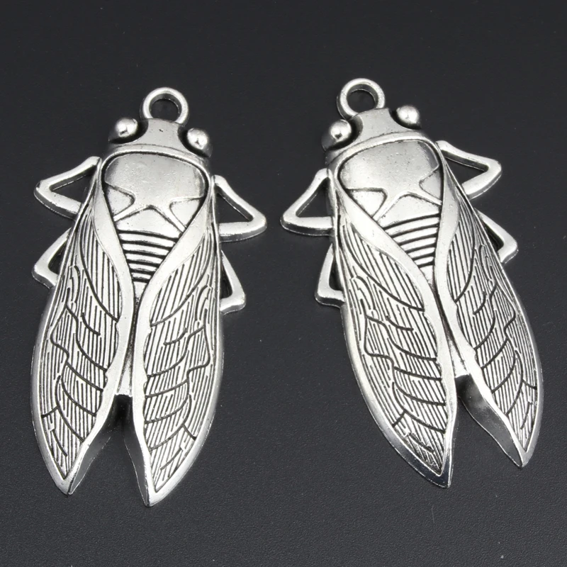 5pcs-Silver-Color-62x33-5mm-Cicadas-Insects-Charms-Flying-Animals ...