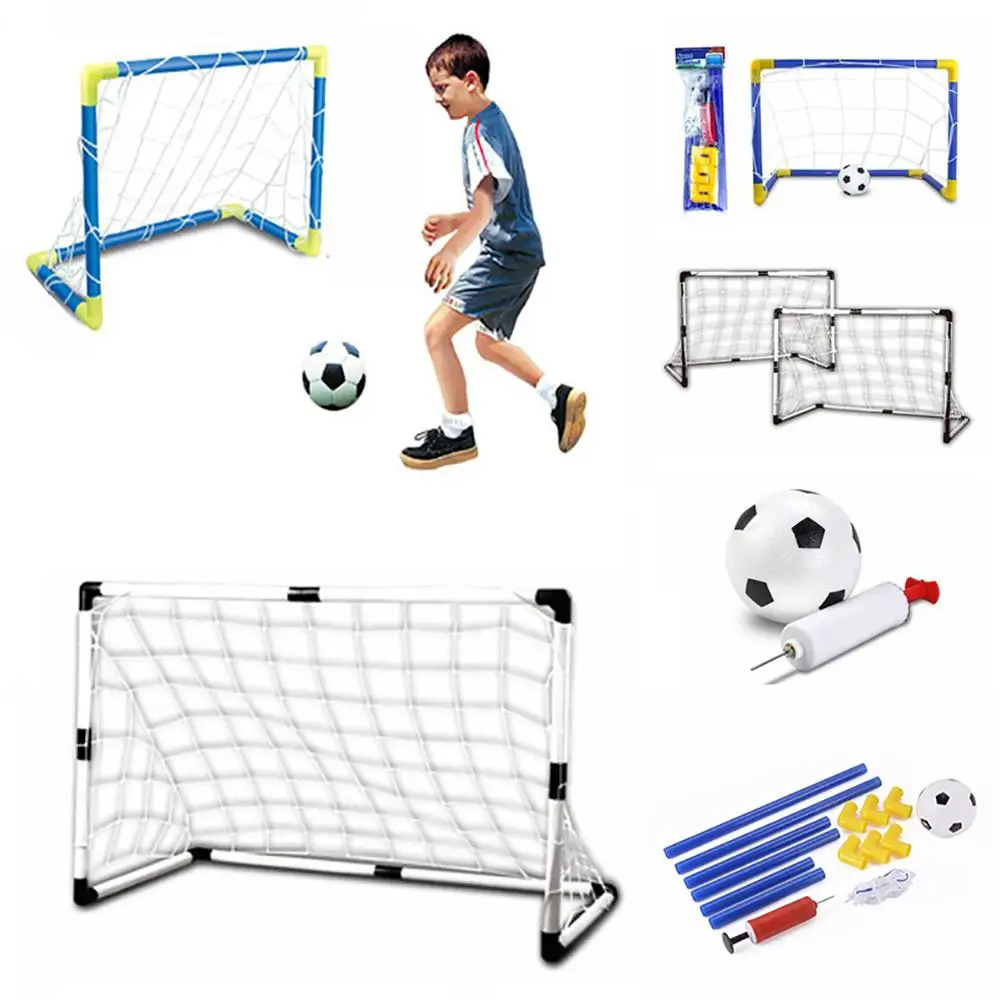 Folding-Mini-Inflatable-Football-Soccer-Goal-Post-Net-Set-Kids-Sport ...