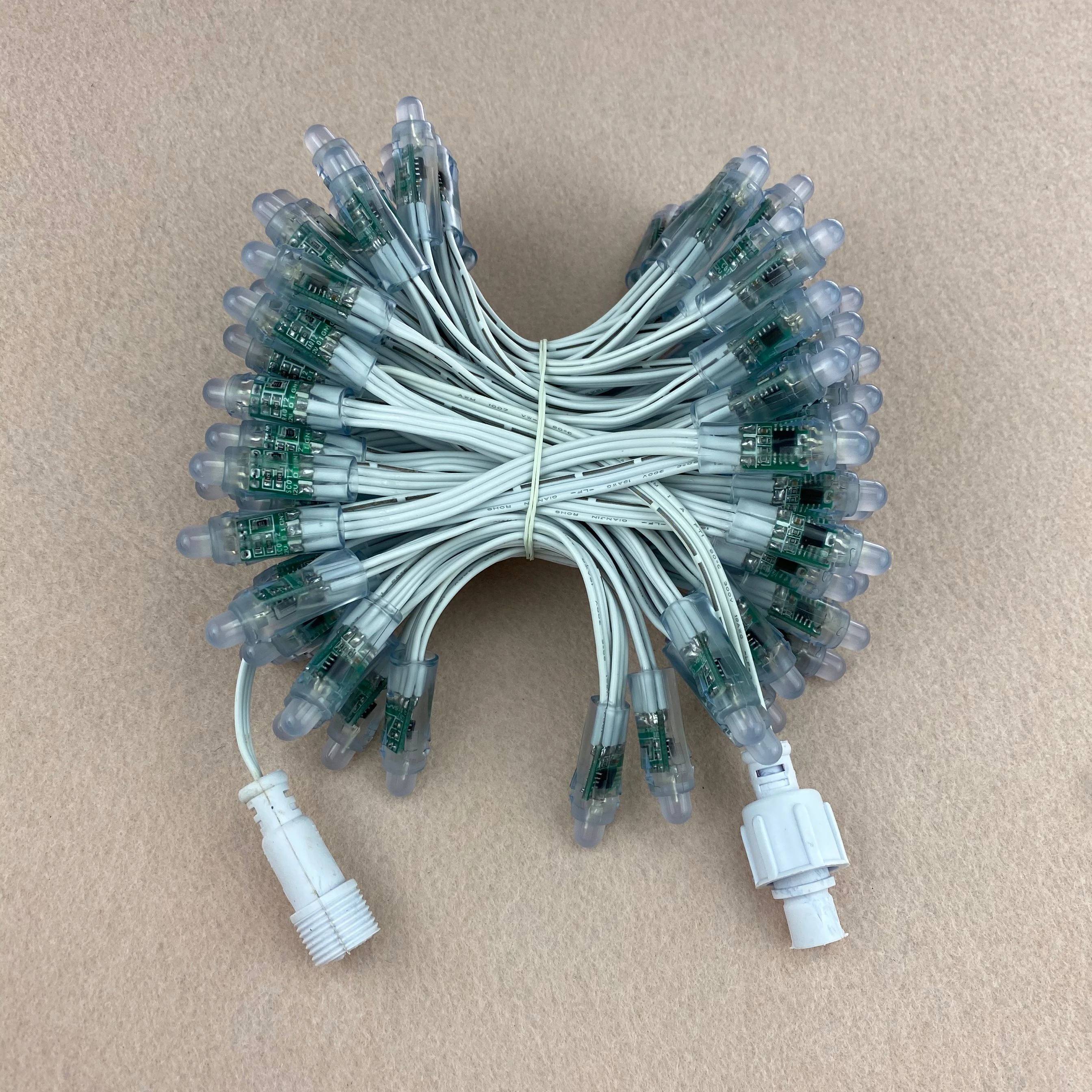 100pcs/set RESISTOR bullet type DC12V addressable 12mm WS2811 RGB led pixel node;18AWG all WHITE ...