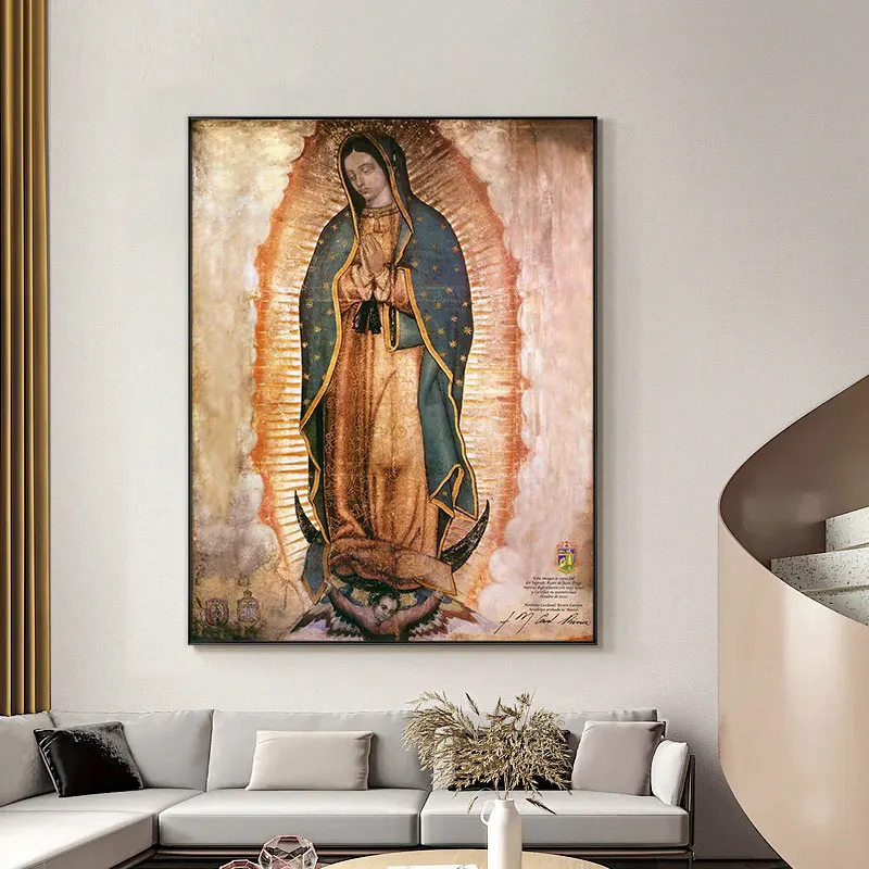 Guadalupe-Lady-in-Mexico-Art-Painting-Print-on-Canvas-Posters-and ...