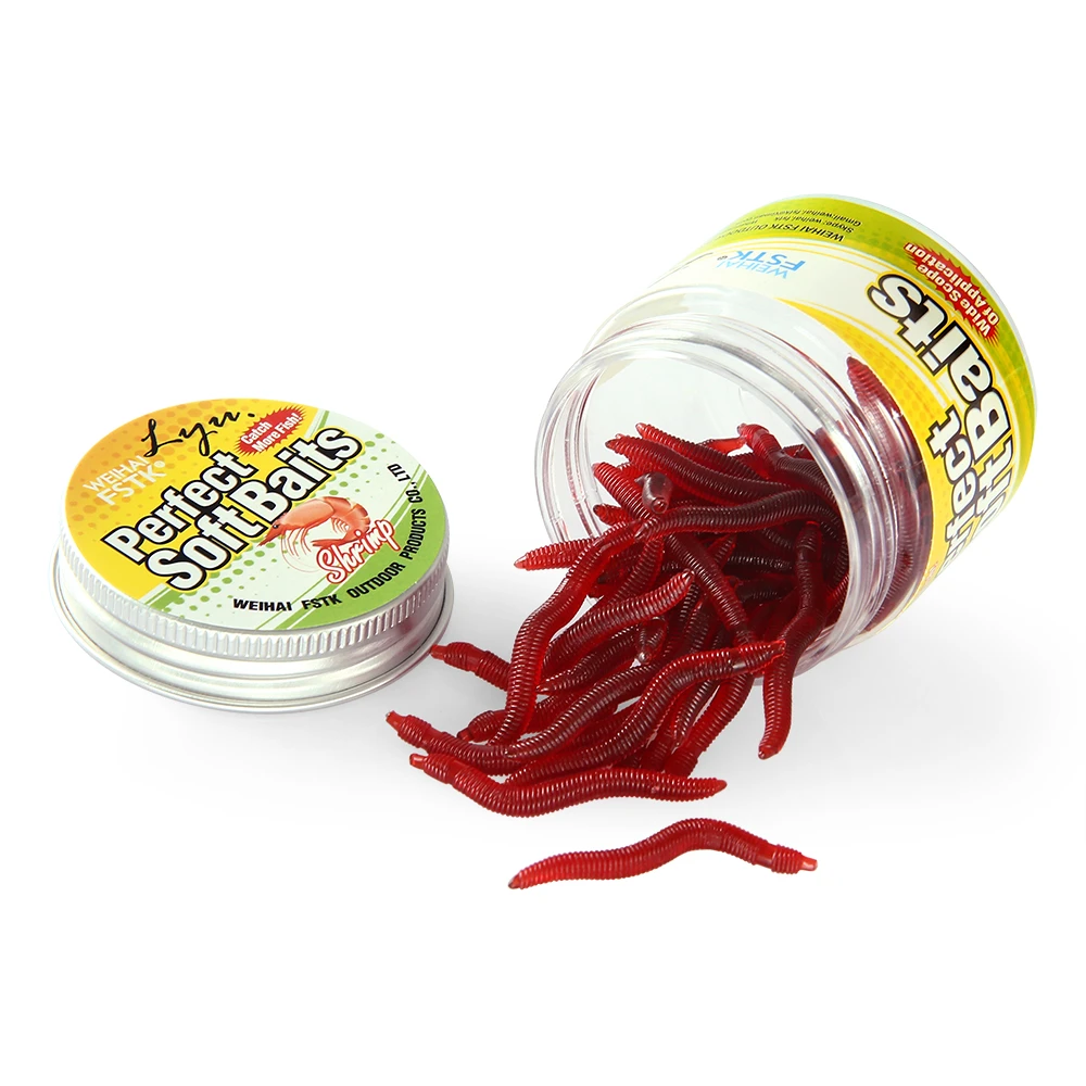 Fstk 50pcs/lot Soft Lure Fishing Simulation Earthworm Red Worms ...