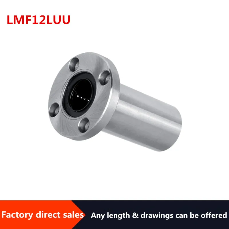 1pc Lmf12luu Long Type Round Flange Linear Bushing Linear Bearing For ...