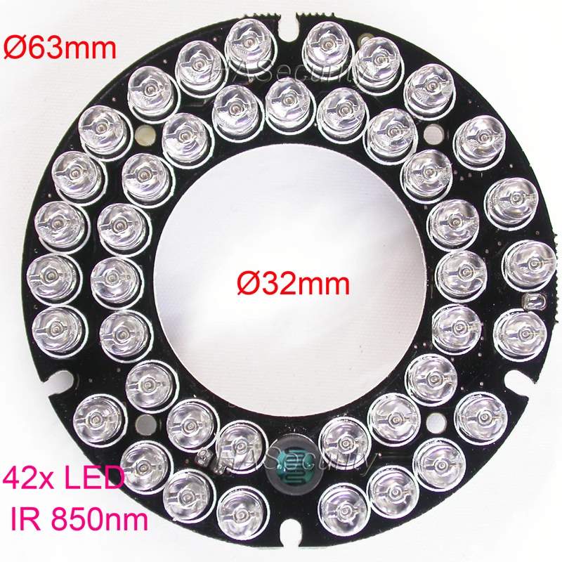 Infrared 850nm 42x (5mm bulb) IR LED PCB board for CCTV IP camera PCB ...