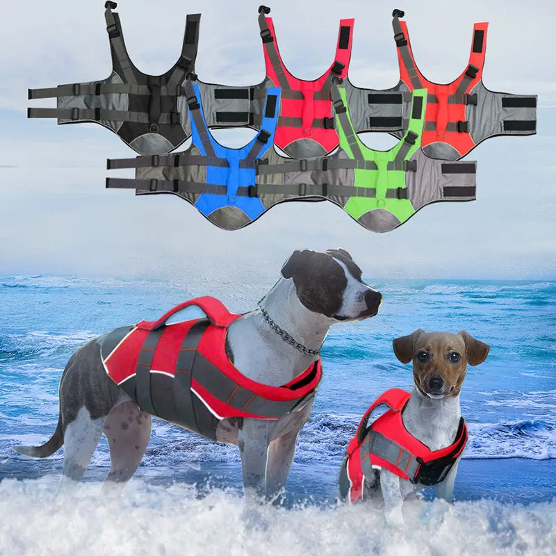 Dog Swimsuit Pet Life Jacket Reflectable Safety Vest Dog Clothes For ...