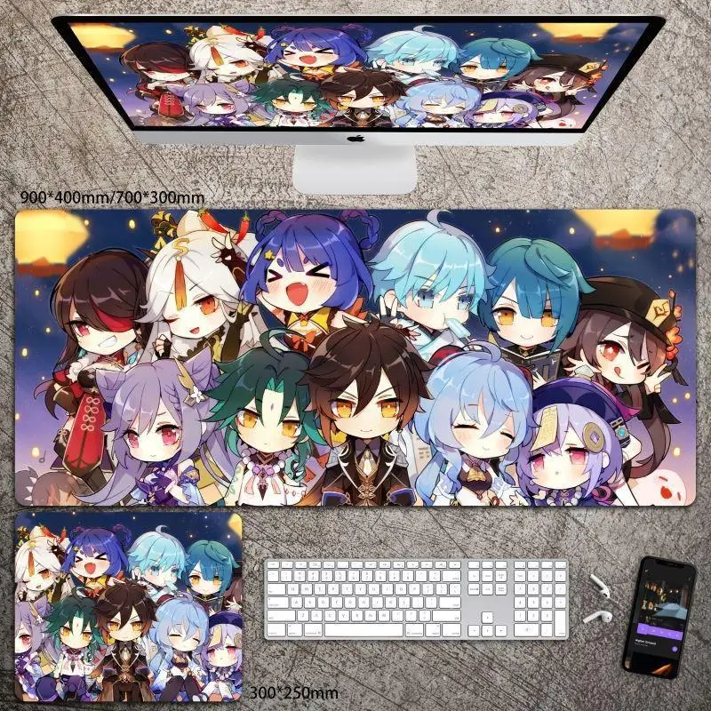 Tamanho grande computador mouse pad genshin impacto 90x40cm gamer ...