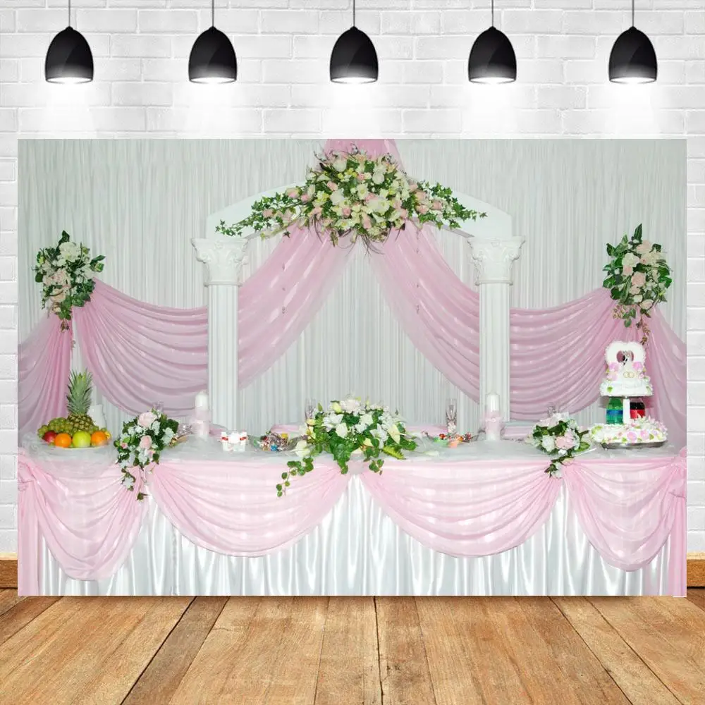 Wedding-Day-Cake-Table-Photography-Backgrounds-Flowers-Decoration ...