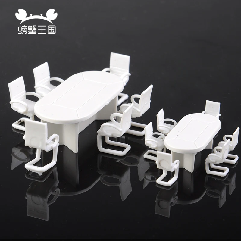 5sets 1:50 1:75 Scale Plastic Model Meeting Room Table And Chairs Scale ...
