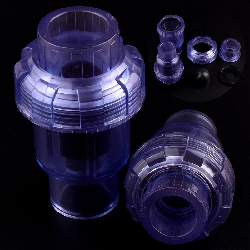 20~63mm UPVC Hi-Quality Transparent Socket Type Check Valve PVC Union ...