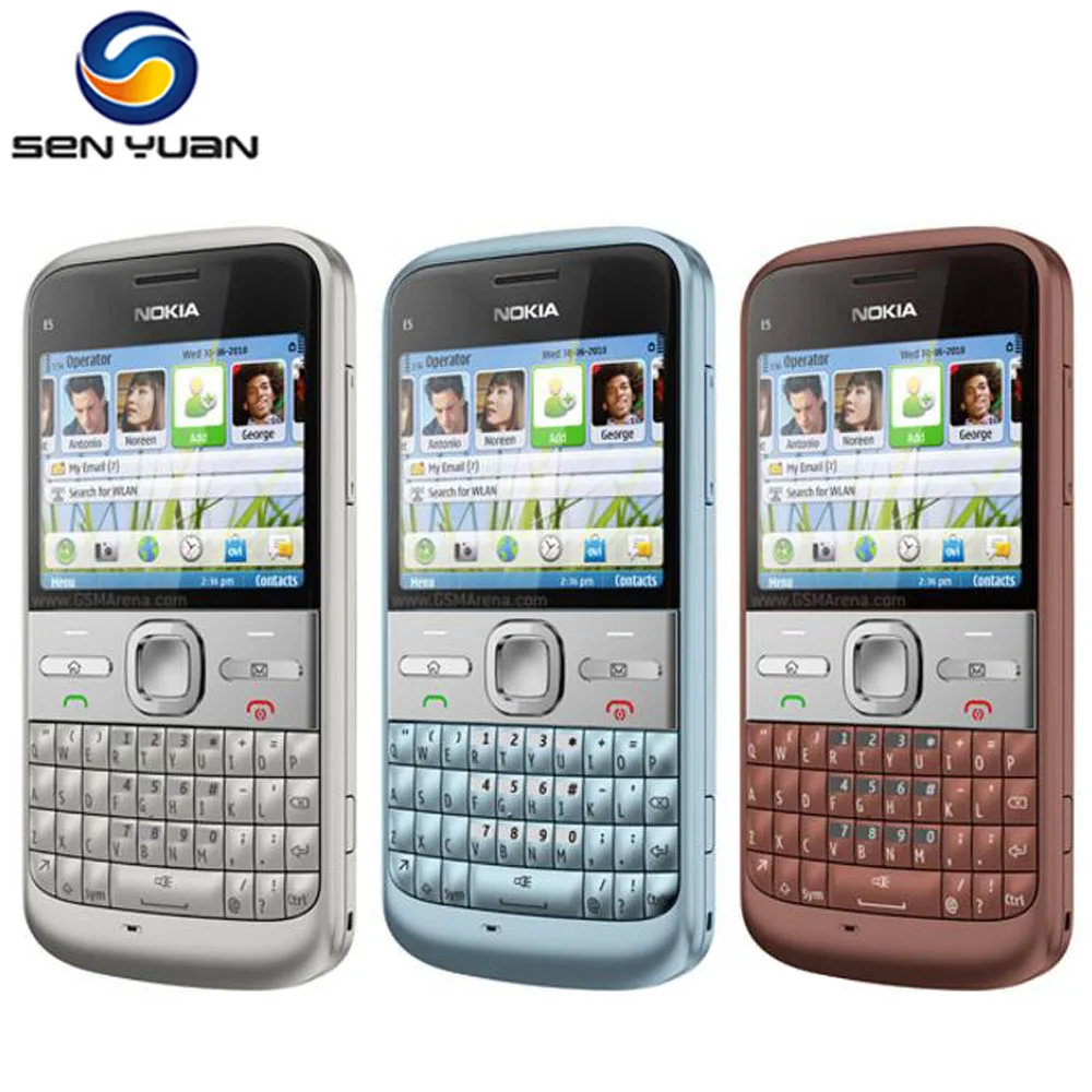 Original Nokia E5 3G Mobile Phone Refurbished 2.36'' 5MP Camera WIFI ...