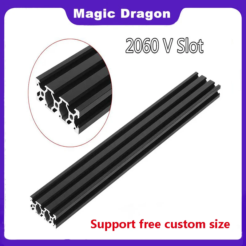 1pcs Black 2060 V-slot European Standard Anodized Aluminum Profile ...
