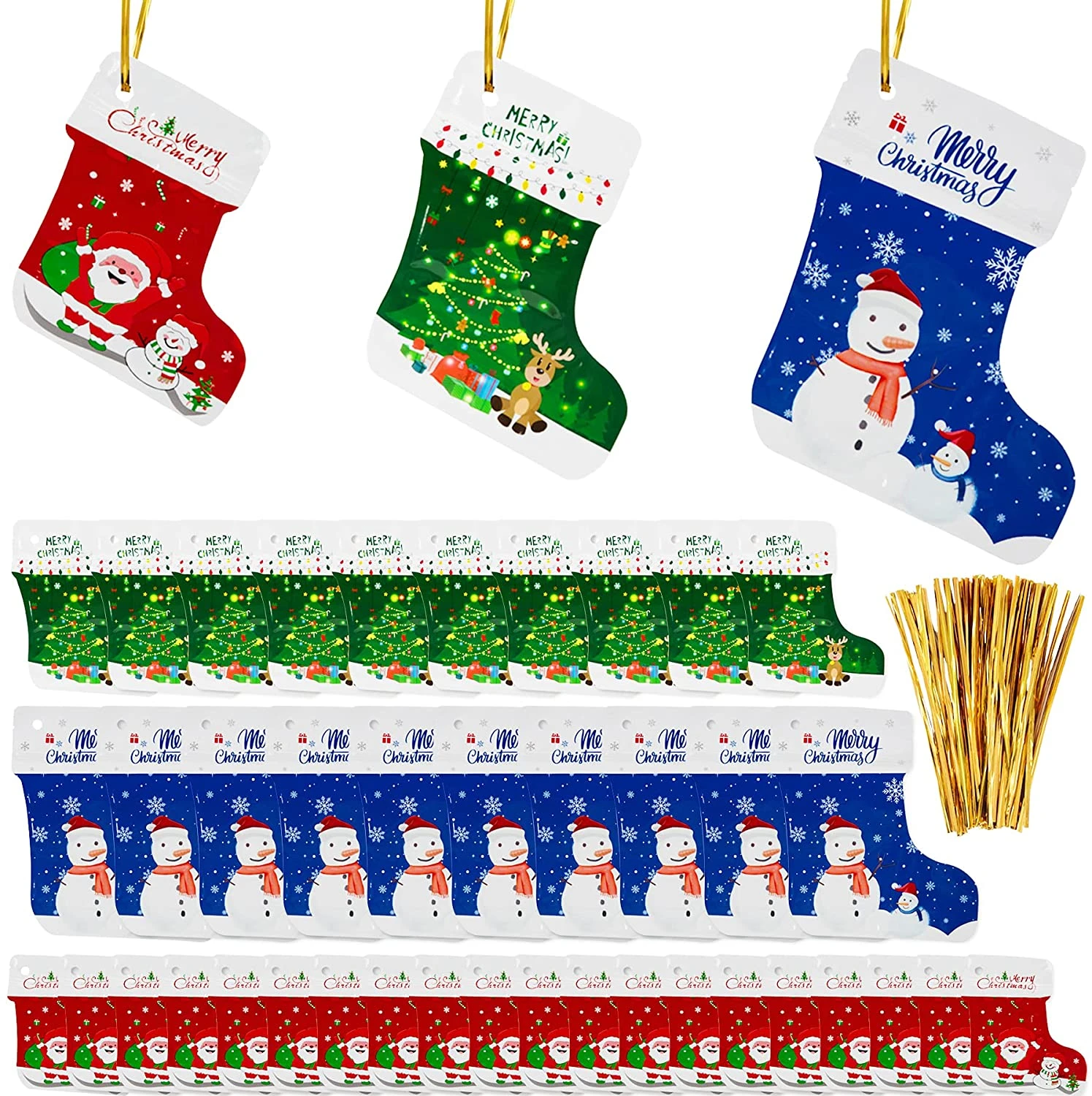 Christmas Stocking Gift Bag, Christmas Party Gift Bag, Aluminum Foil ...