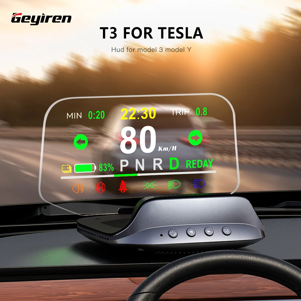 Geyiren T3 Hud Voor Tesla Model 3 Model Y Auto Accessoires Spiegel Head ...