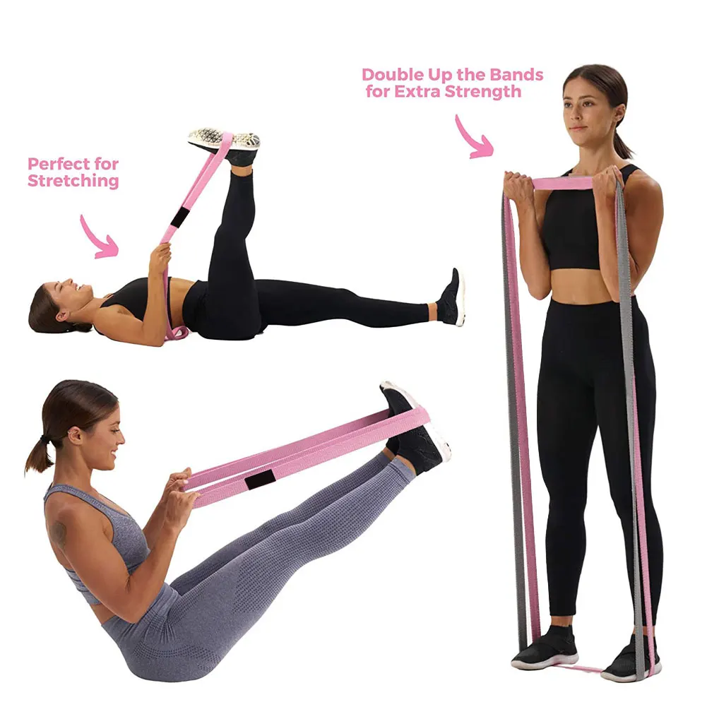 Elastique musculation,Ensemble d'élastiques de résistance en tissu,3 ...