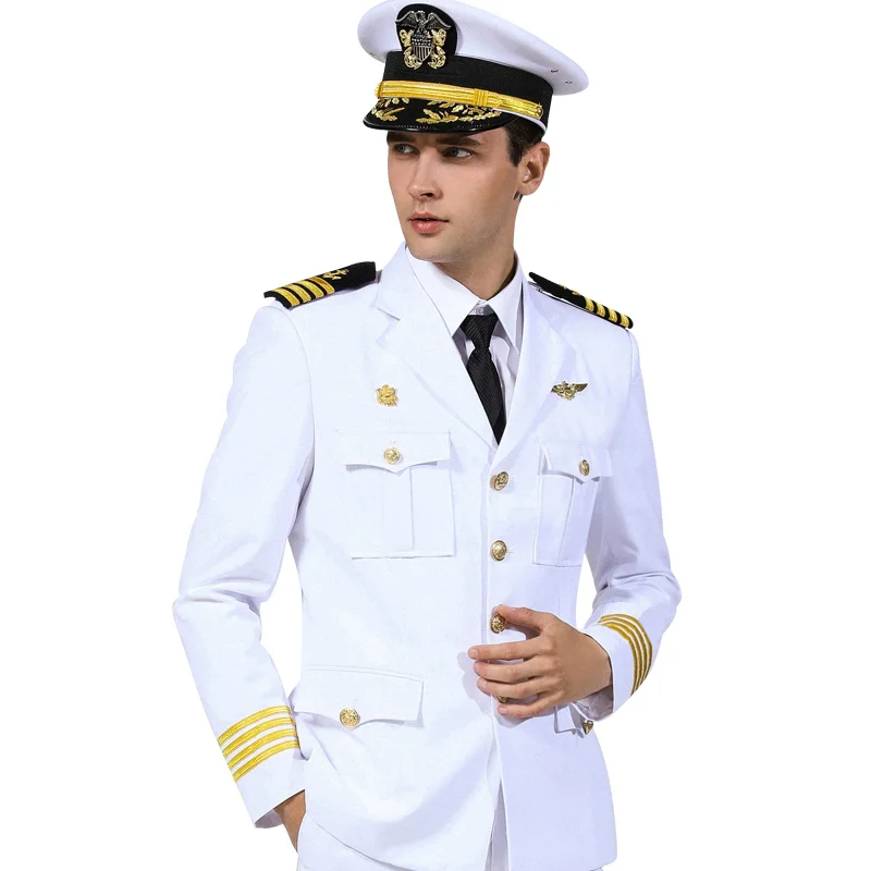 Capitão marinheiro profissional uniforme segurança guarda roupas de ...