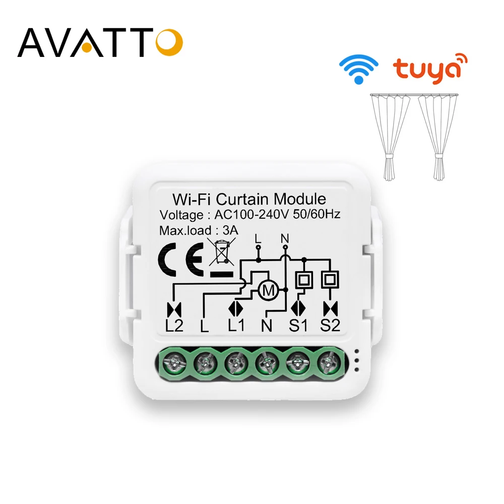 AVATTO Tuya WiFi Curtain Module for Roller Blind Shutter, Smart Life ...