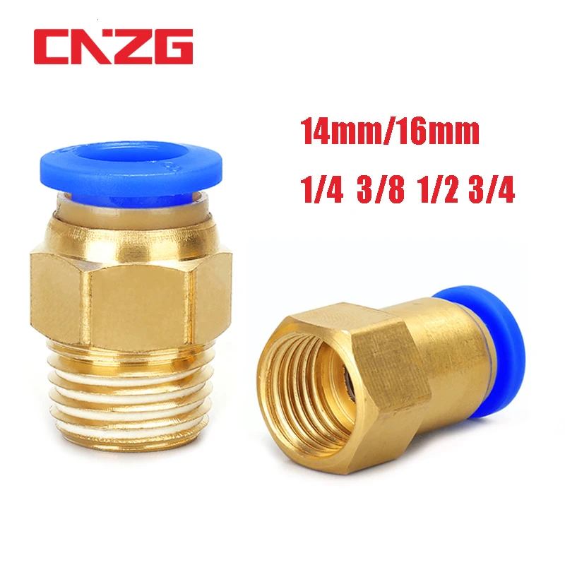 Pc 14mm 16mm 1 4 3 8 3 4 Thread Quick Connectors Pneumatic Fitting Pipe Pc 14mm 16mm 1 4 3 8 3 4 Thread Quick Connectors Pneumatic Fitting Pipe