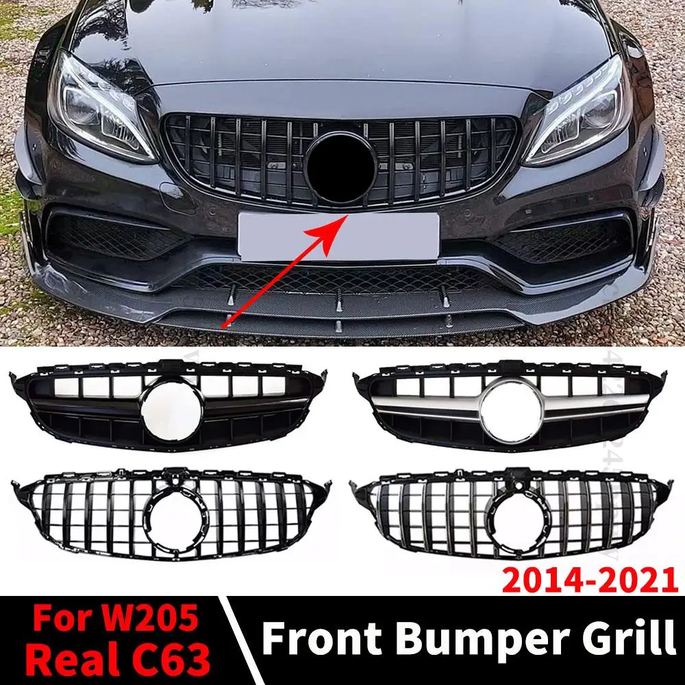 Front Hood Grille Racing Bumper Grill For Mercedes Benz C Class W205 ...