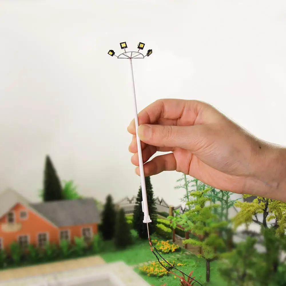 4pcs Model Railway Ho Scale Plaza Lamppost 4 Leds 15cm 1:87 Playground ...
