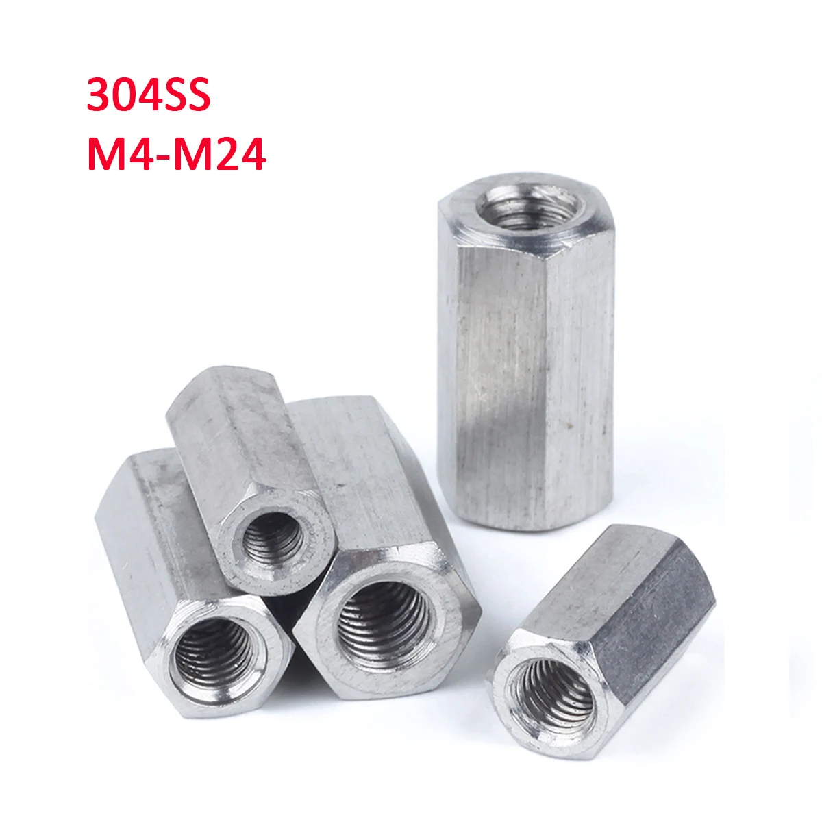 Hexagonal-Bar-Long-Nut-Coupling-Hex-Nut-Rod-304-Stainless-Steel ...