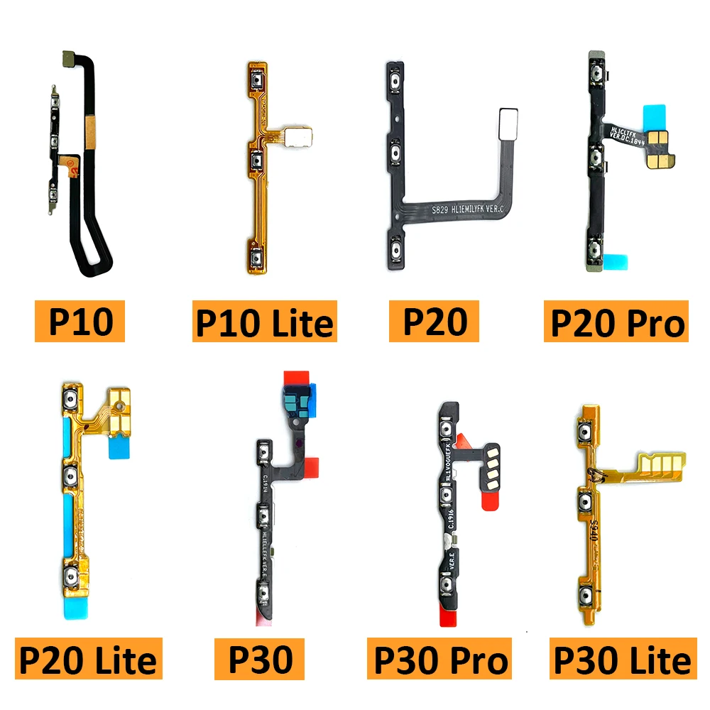 New Power On Off Side Key Button Volume Button Flex Cable Ribbon For Huawei P10 P20 P30 P40 Lite ...