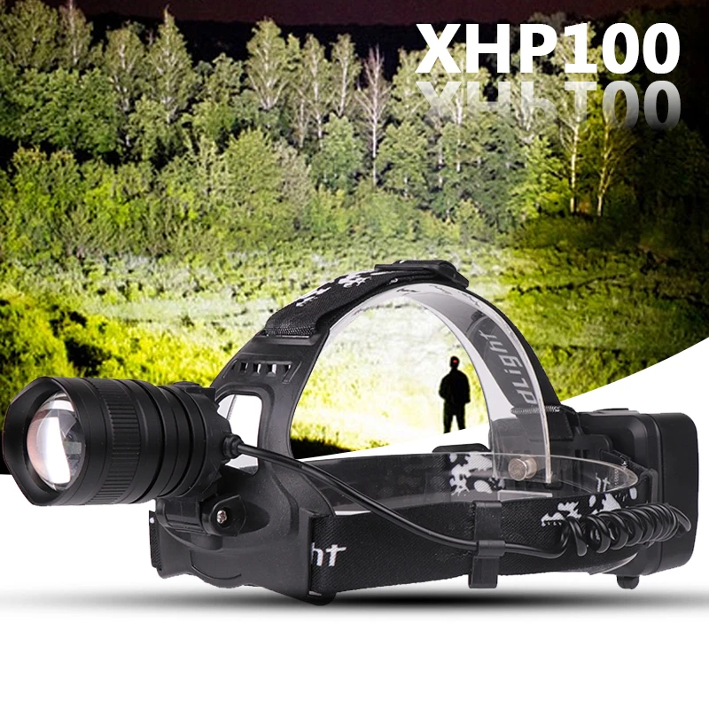 XHP100-Super-Bright-Led-Headlamp-Zoomable-Powerbank-Headlight-USB ...