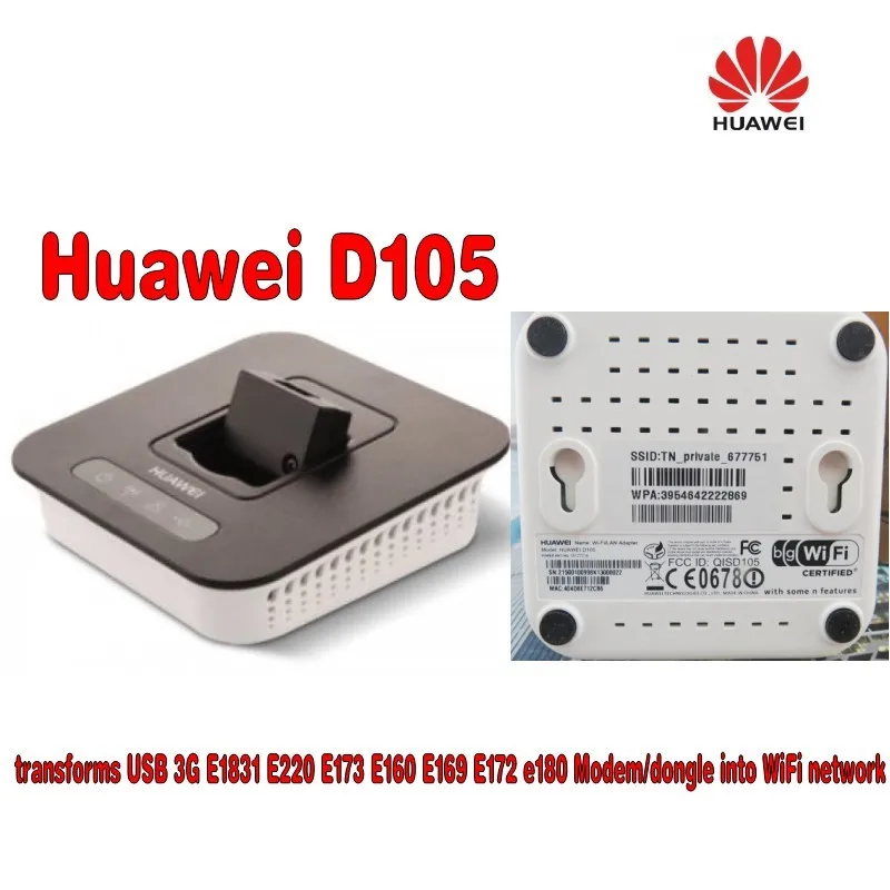 Huawei enrutador inalámbrico D105 3g, transforma USB 3G, E1831, E226 ...