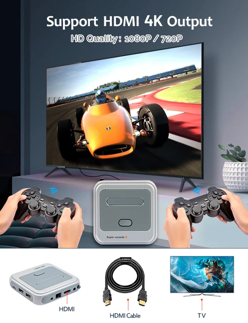 Super Console X Retro Game Console For PS1/N64/DC/NDS 50+ Emulators ...