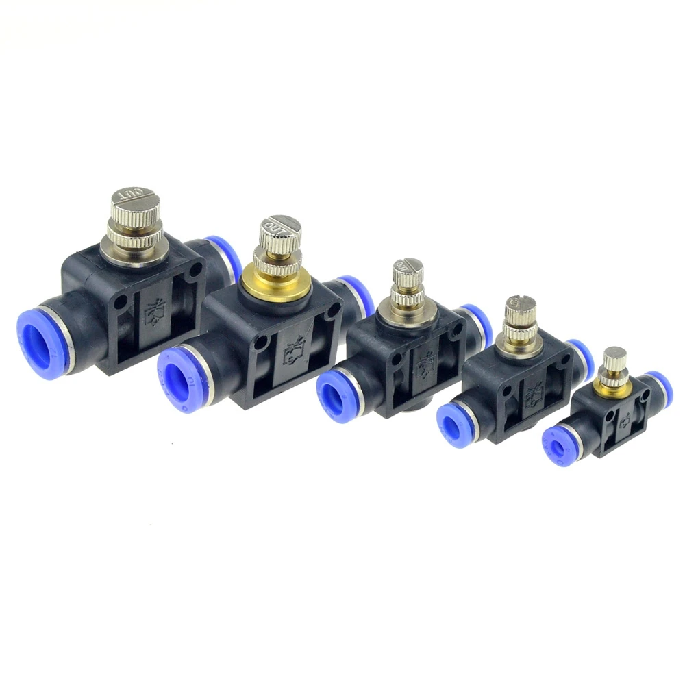 Pneumatic Airflow Regulator 4mm 6mm 8mm 10mm 12mm OD Hose Tube Gas Flow ...