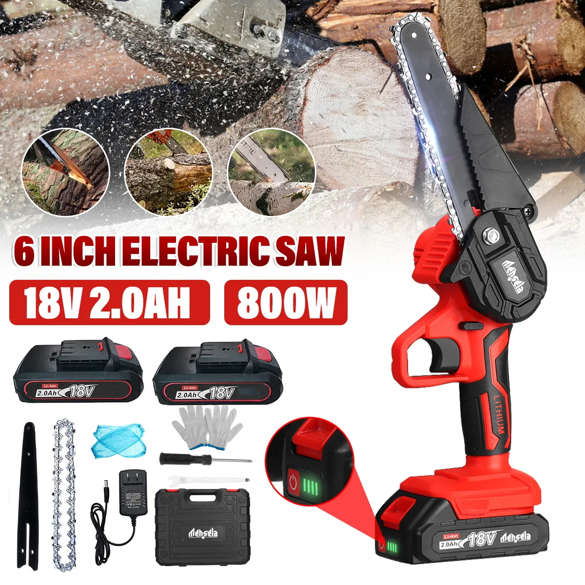 6inch-800W-Mini-Electric-Chainsaw-Cordless-Portable-Rechargeable-Garden ...