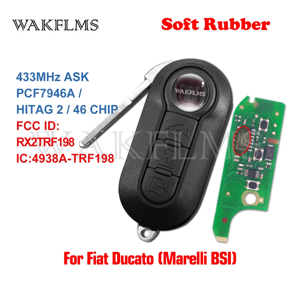New Soft Rubber Like OEM Remote Car Key For Fiat 500L MPV Ducato ...