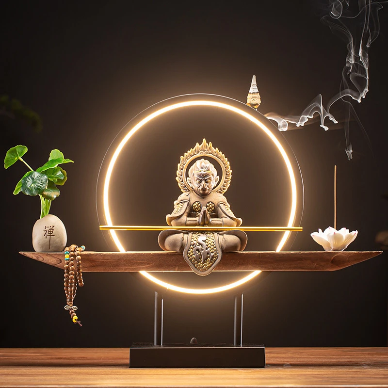 Lamp ring Monkey King Sun Wukong Creative Backflow Incense Furnace ...