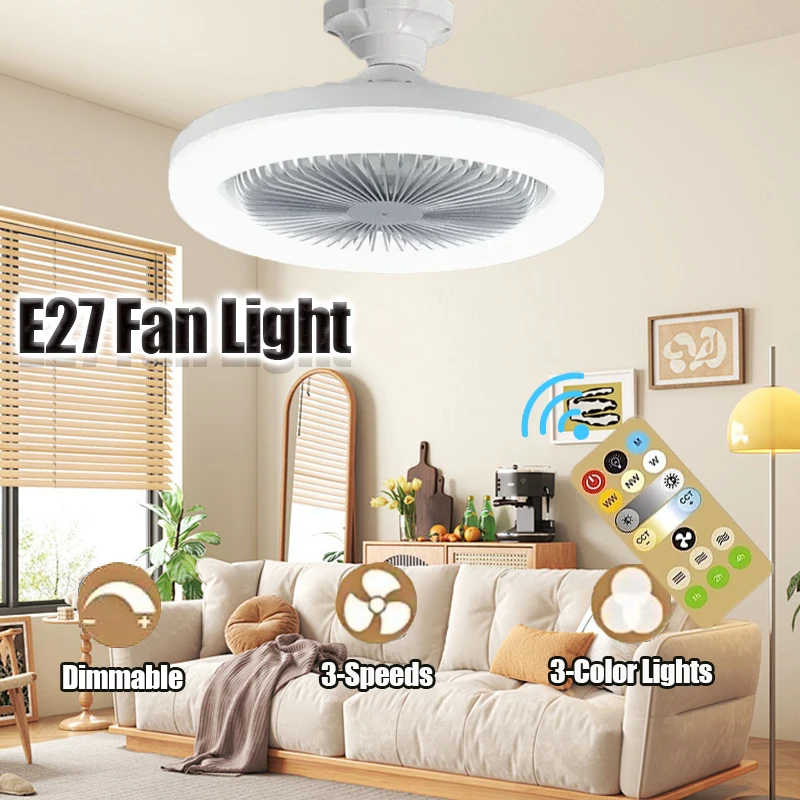 New-Three-speed-Mode-LED-Fan-Light-LED-Lamp-Bead-E27-Screw-Fan-Light ...