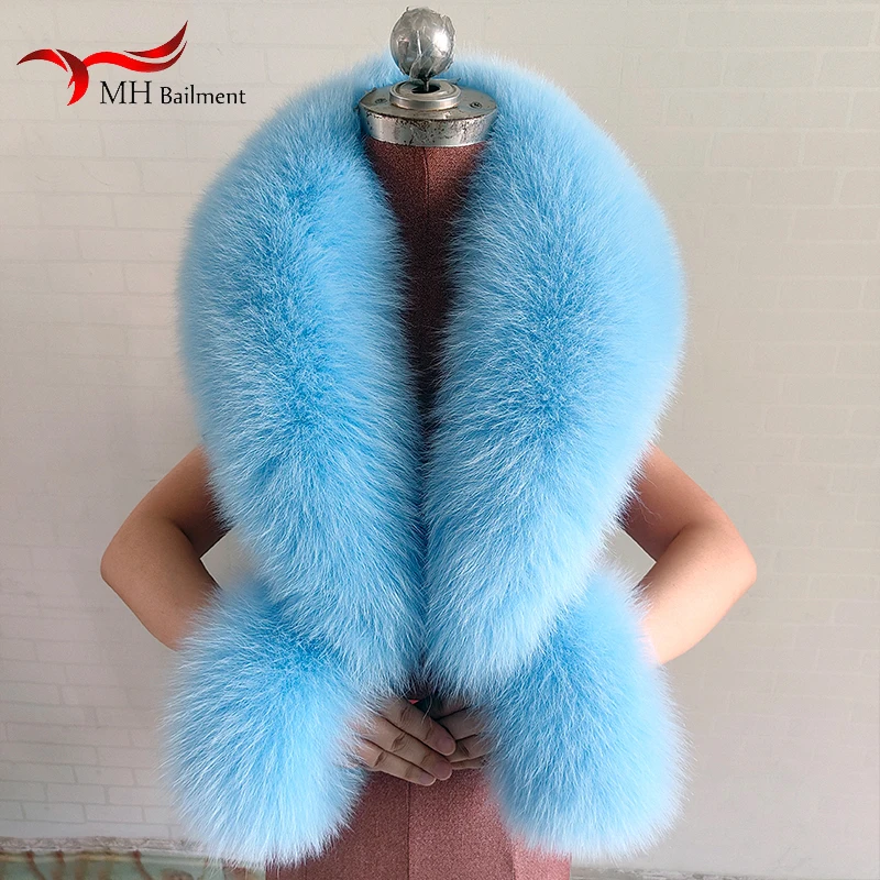 100-Natural-Fox-Fur-Scarf-And-Cuff-Set-Women-Winter-Jacket-Fur-Collar ...