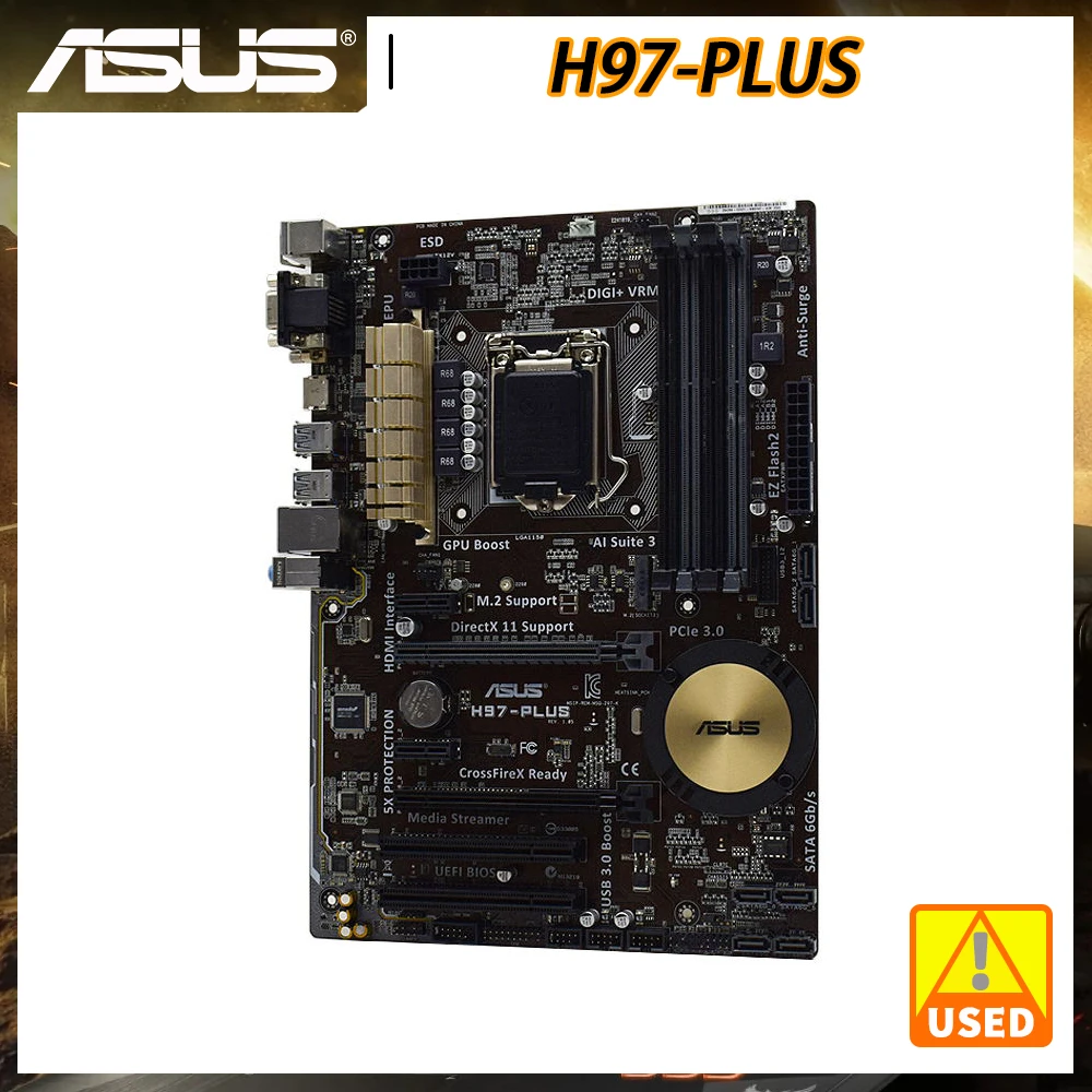 ASUS H97 PLUS Motherboard 1150 Motherboard DDR3 32GB RAM Support Xeon ...