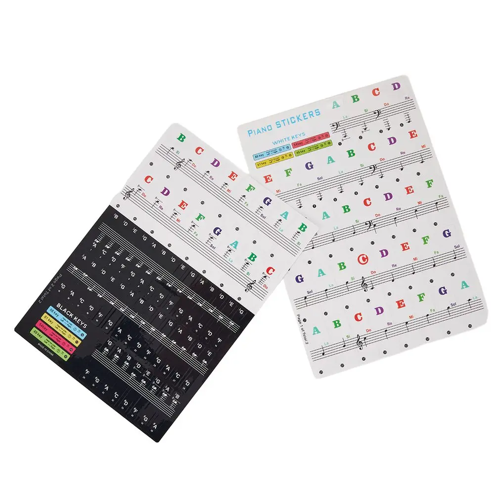 Colorful Piano Stickers For 49/54/61/88 Key Keyboards Transparent ...