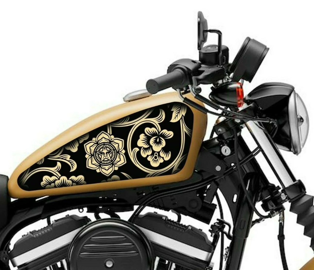 For-Motorcycle-tank-sticker-skin-flowers-decals-2pcs-Fits-For-Most ...