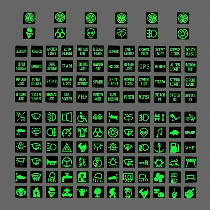 Car-Decoration-Car-Luminous-Stickers-Dashboard-Button-Stickers-PVC ...