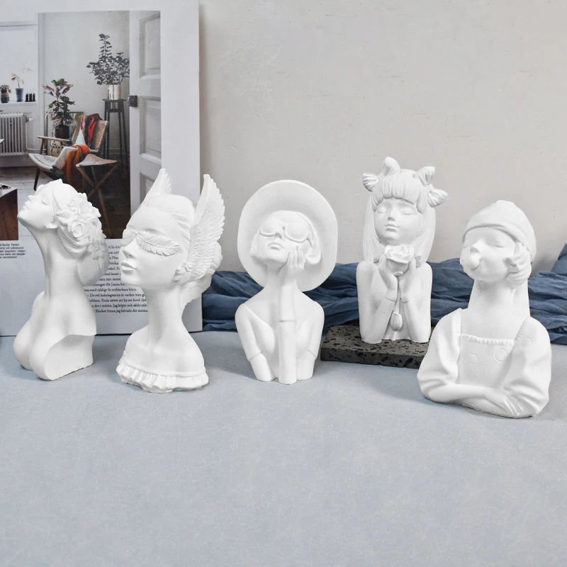 15cm Big Beautiful Goddess Lady Gypsum silicone mold Angel Girl Women ...
