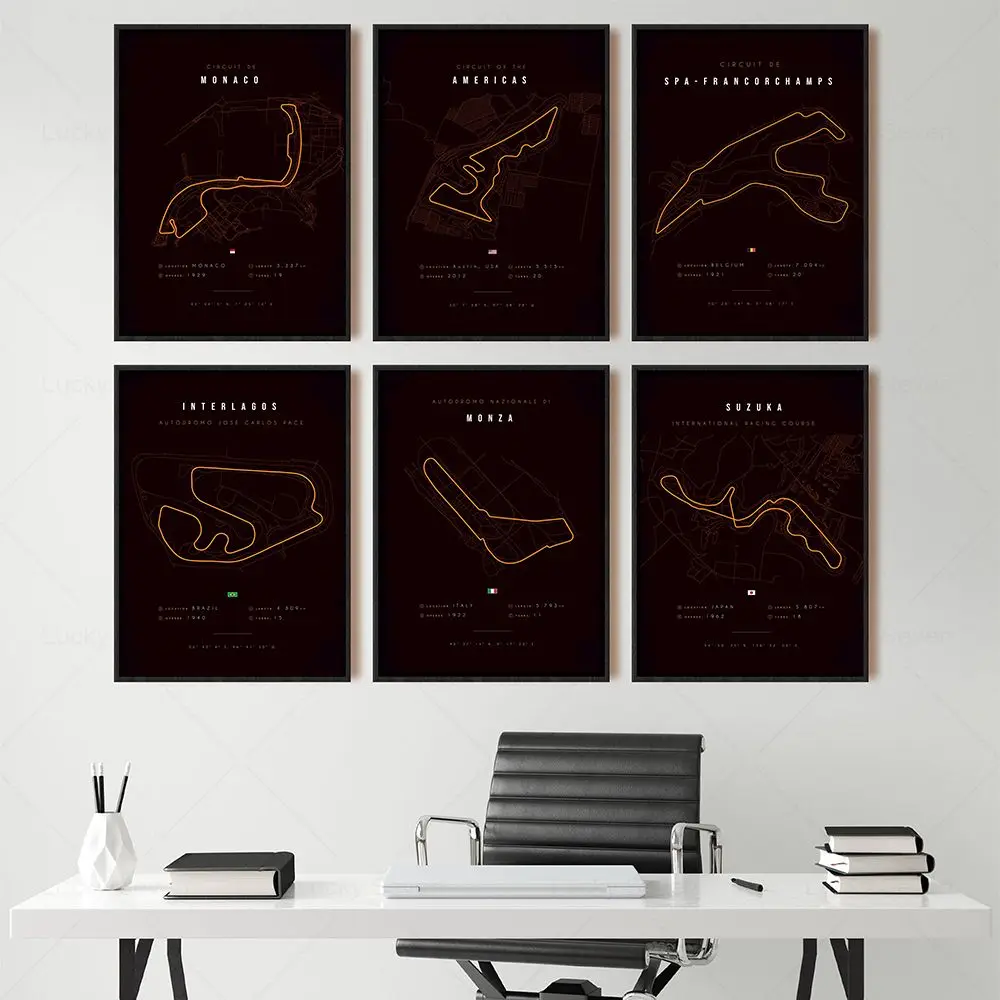 Formula-1-Imola-Suzuka-Monaco-Track-Circuit-Canvas-Painting-F1-Wall-Art ...
