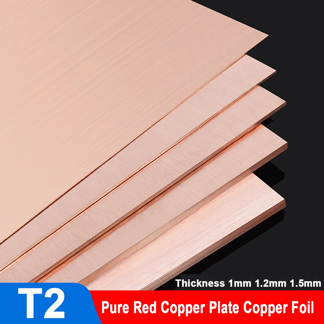 T2 Red Copper Plate Thickness 1mm 1.2mm 1.5mm High Conductivity 99.9% ...