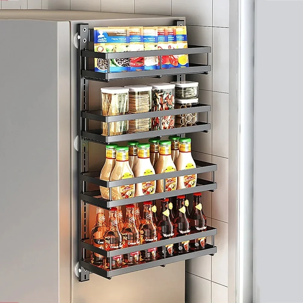 Multi-Layer-Adjustable-Food-Spice-Rack-Kitchen-Wall-Mount-Organizer ...