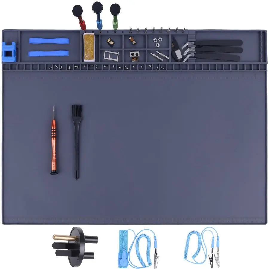 Heat Resistant 932F 20.7 x 13.4 Magnetic AntiStatic Mat with Grounding ...