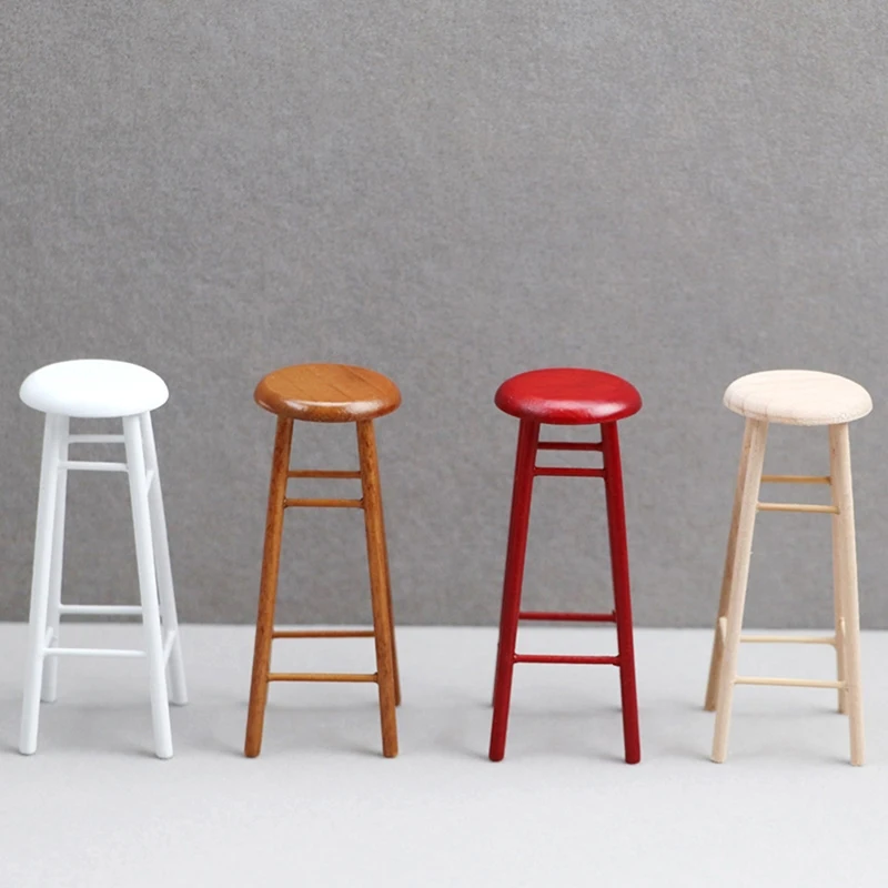1-12-Dollhouse-Miniature-High-Stool-Bar-Stool-Small-Round-Stool-Pocket ...