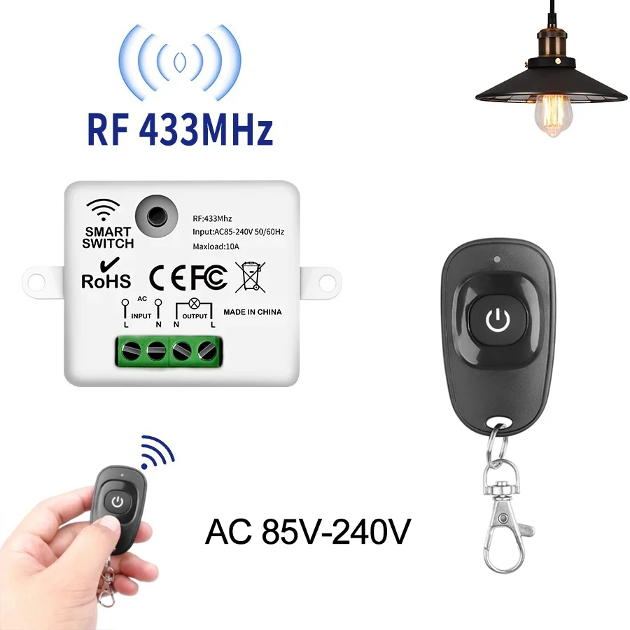 433MHz-Wireless-Remote-Control-Light-Switch-220V-110V-10A-Relay ...