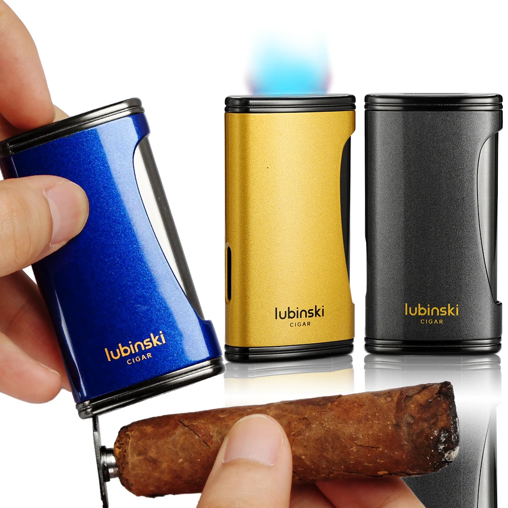 LUBINSKI Flat Flame Cigar Lighter Metal High-end Lighter With Cigar ...