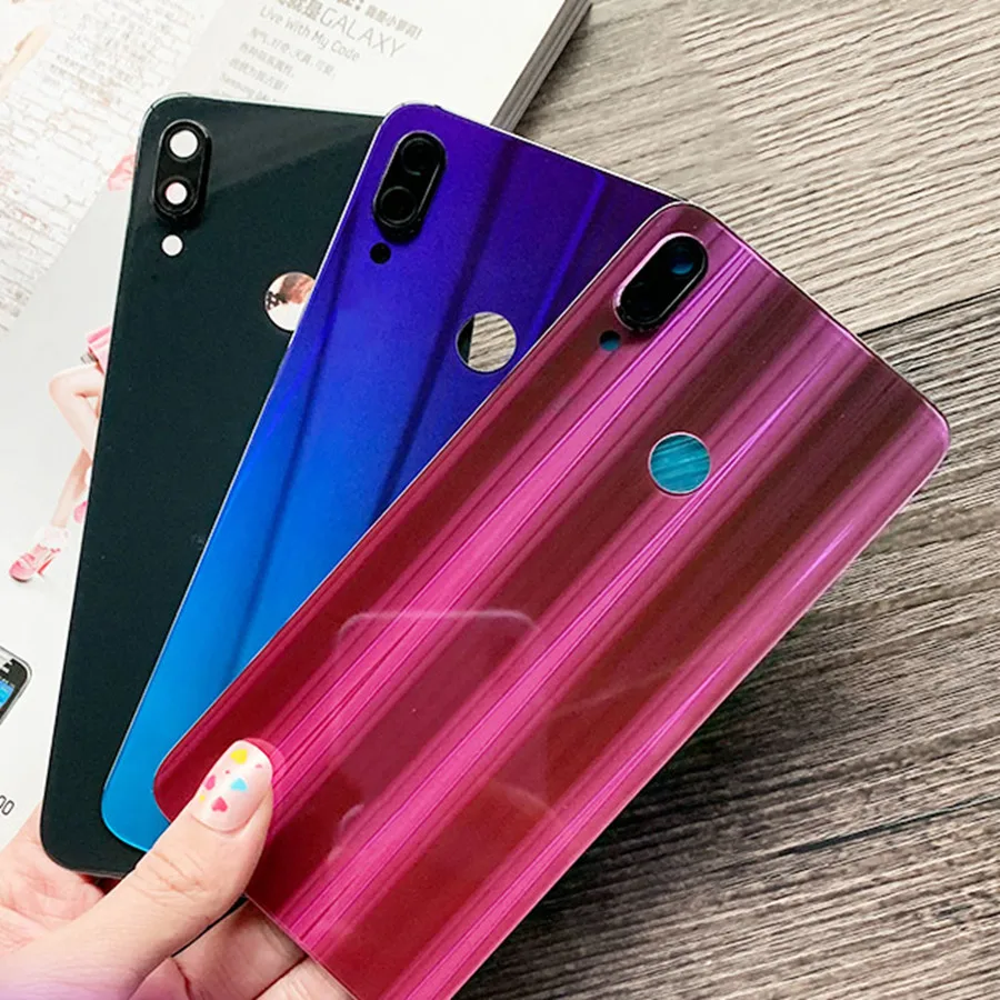 Back Cover For Xiaomi Redmi Note 7 Back Glass Cover Battery Door Panel ...