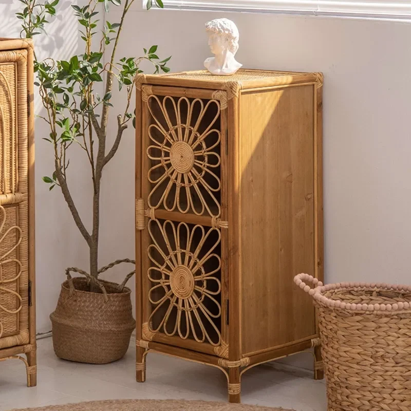 Retro-Rattan-Woven-Meal-Side-Cabinet-Light-Luxury-Living-Room-Cabinets ...