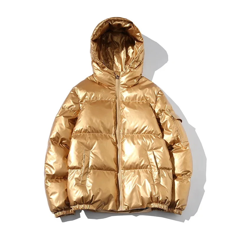 2024 Women's Down Jacket Winter Glossy Silver/Black/Gold/Blue Plus Size ...
