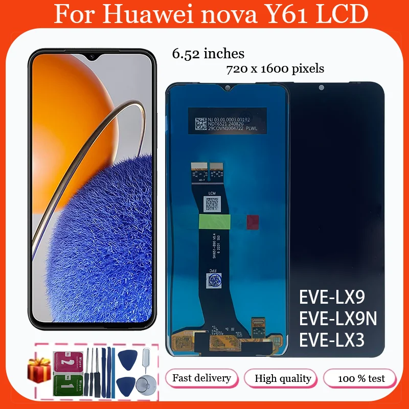 New-6-52-For-Huawei-Nova-Y61-LCD-EVE-LX9-LX9N-Display-Frame-Touch-Panel ...