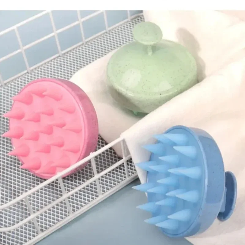 Colored-Silicone-Shampoo-Brush-Scalp-Hair-Washing-Cleaning-Bath-Combs ...